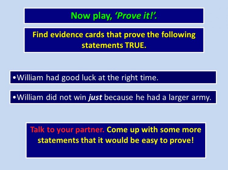 Games for the history classroom: 'Prove it' 'Challenge it' - History ...